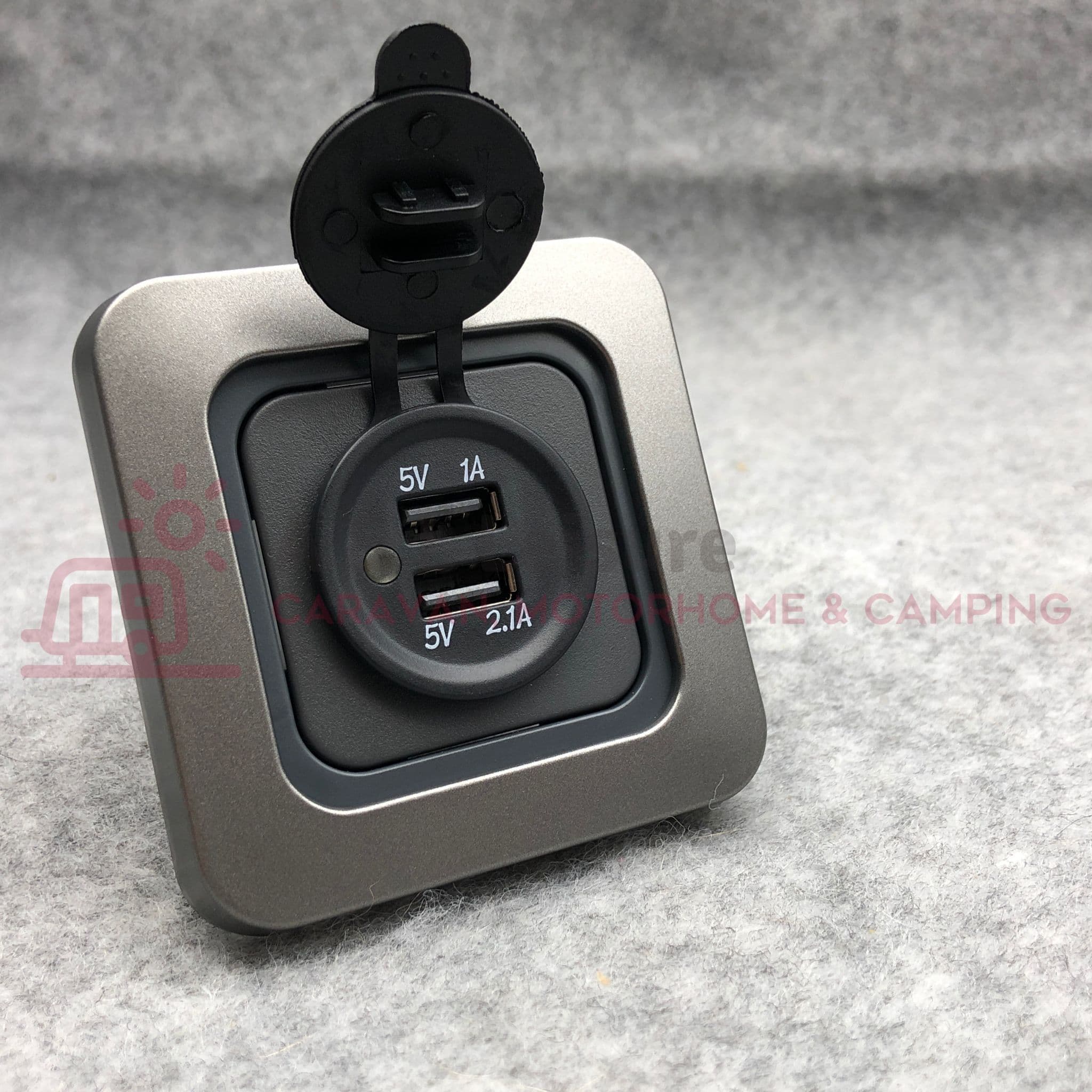 CBE C-Line Twin USB Socket Surround & Faceplate Gun Metal Grey - CT Range